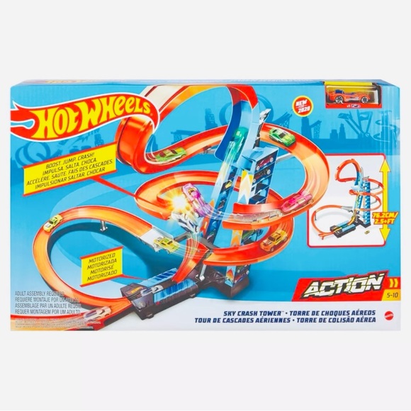 Hot Wheels | Toys | Hot Wheels Sky Crash Tower Track Set 25 Feet Tall ...